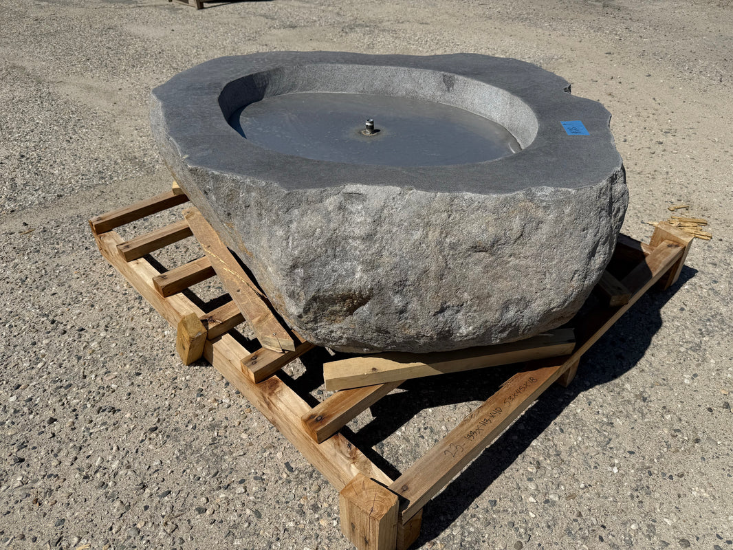 Natural Stone Gas Fire Pits, Hand Cut From Real Rock & River Boulders ...