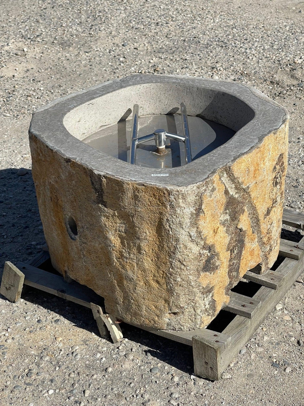Natural Stone Gas Fire Pits, Hand Cut From Real Rock & River Boulders ...